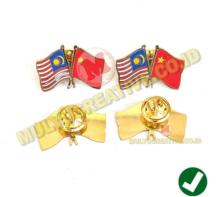 Pin Cross Flag Cina Malaysia Pin Bendera Negara Malaysia Dan RRC Murah ...