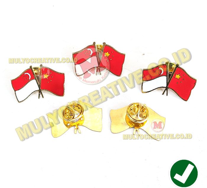 Pin Cross Flag Cina Singapura Pin Bendera Singapura Dan RRC Murah ...