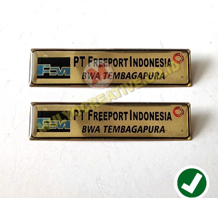 Jual Name Tag Peniti – Papan Nama Dada Karyawan Freeport – pesan name ...