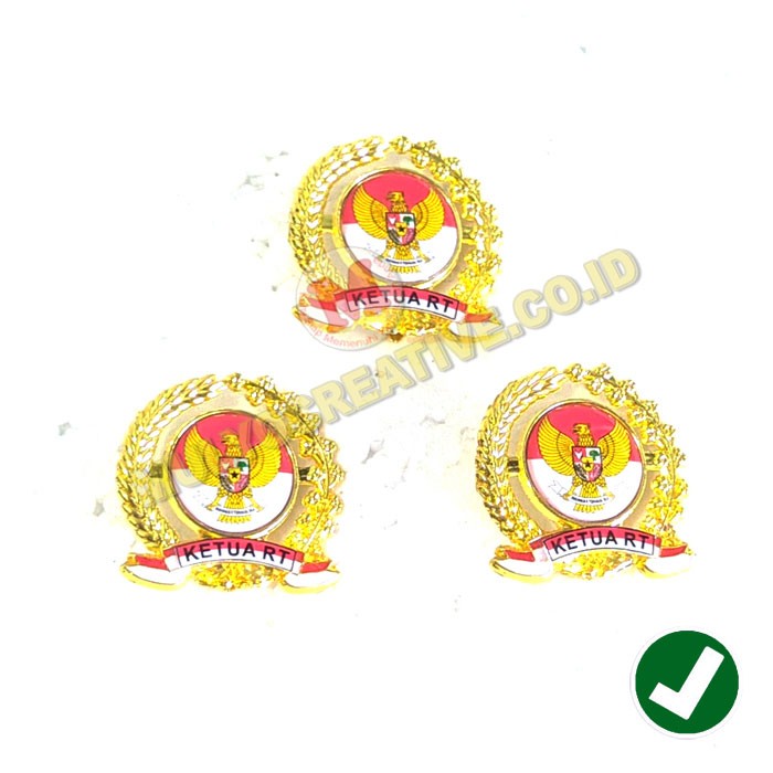 Pesan Pin Ketua RT Model Padi Dan Kapas Pin Bros Atribut Kerja Murah ...
