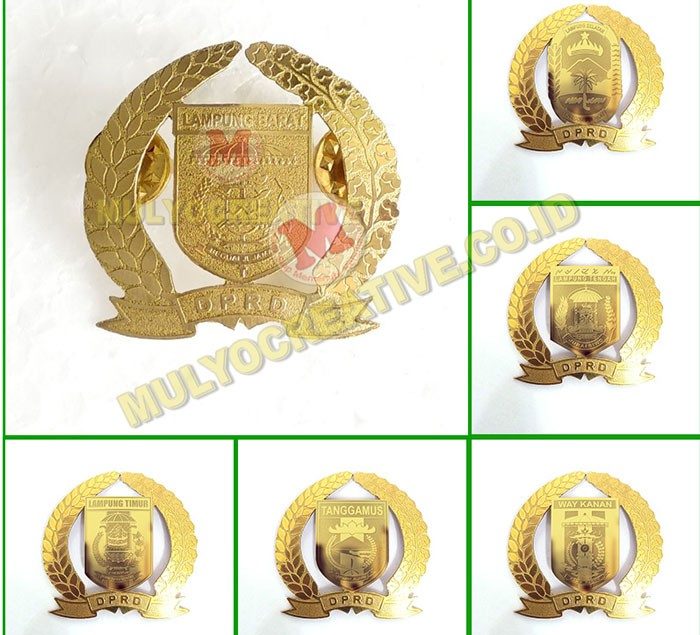 Jual Pin DPRD Pesawaran Bahan Logam Bros Padi Kapas Logo DPRD Lampung ...