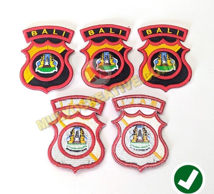 Jual Emblem Bordir Timbul Logo Polda Bali – pesan name tag lencana pin ...