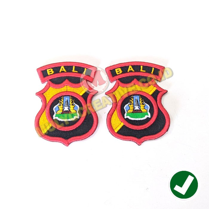 Jual Emblem Bordir Timbul Logo Polda Bali | pesan name tag lencana pin ...