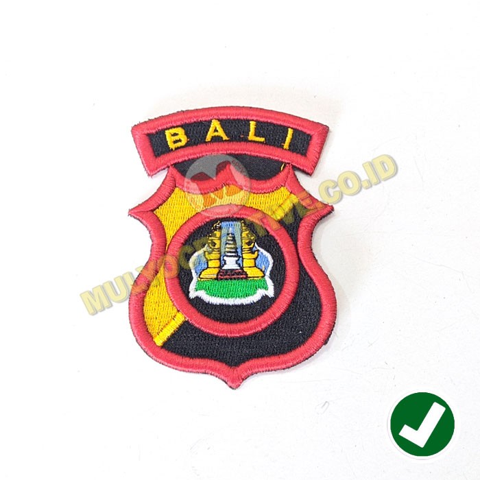 Jual Emblem Bordir Timbul Logo Polda Bali | pesan name tag lencana pin ...