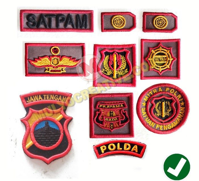 Beli 1 Set Emblem Bordir Timbul Badge Patch Logo Polda Provinsi Jawa ...